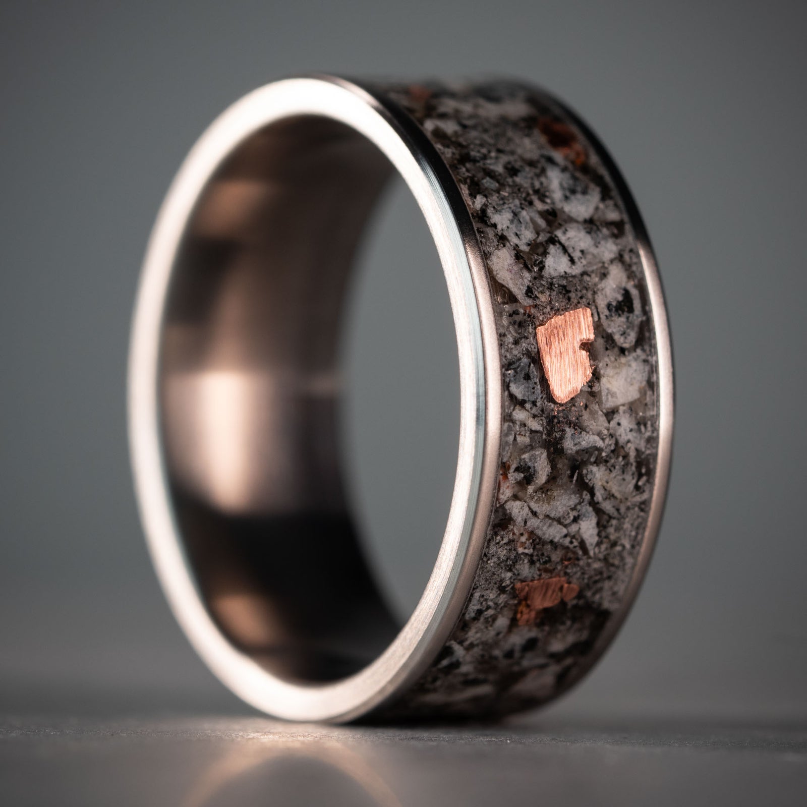 Titanium Yooper Glow & Copper Inlay Ring
