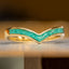 Thin Gold Chevron Turquoise Inlay Ring