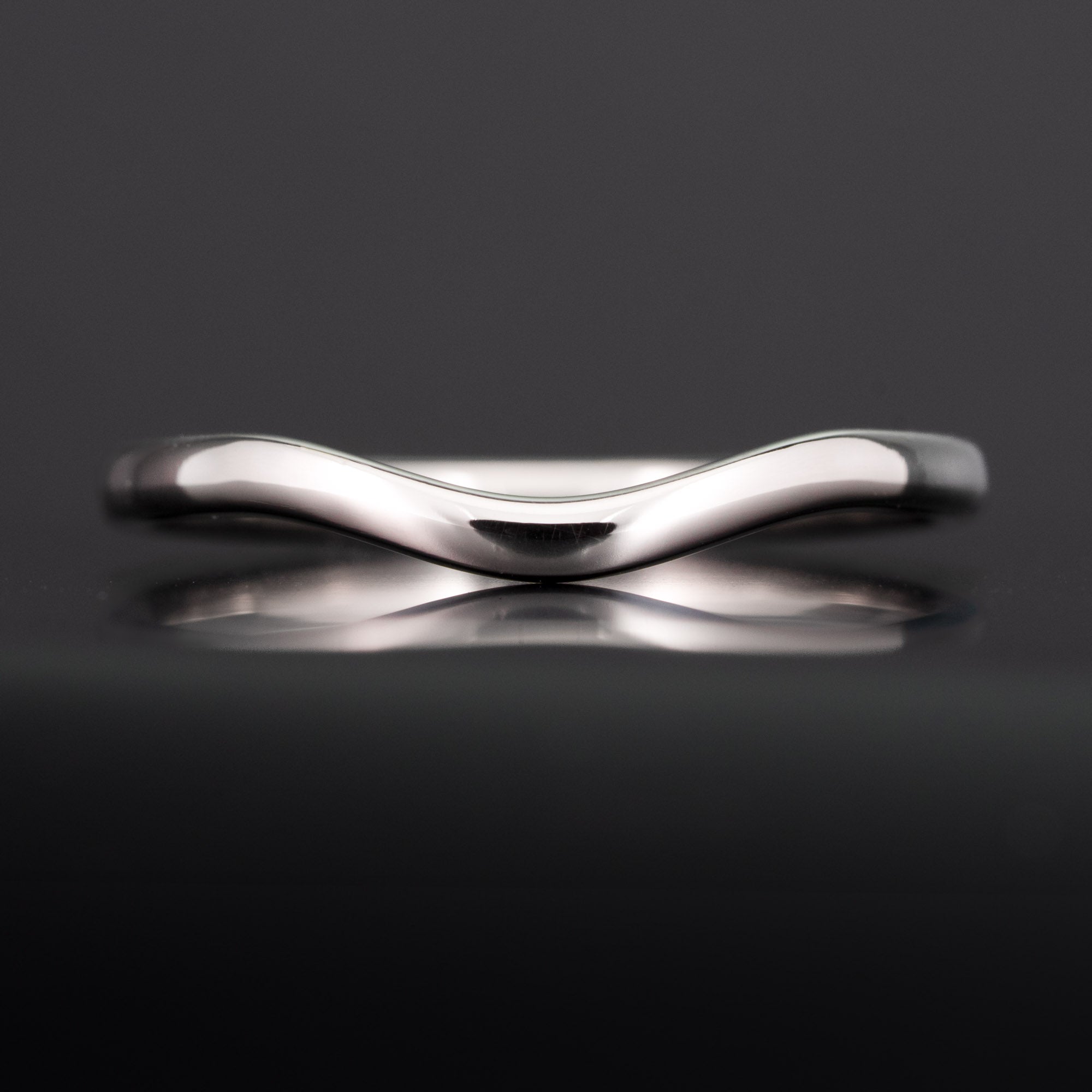 Thin White Gold Contour Ring | Honest Hands Ring Co